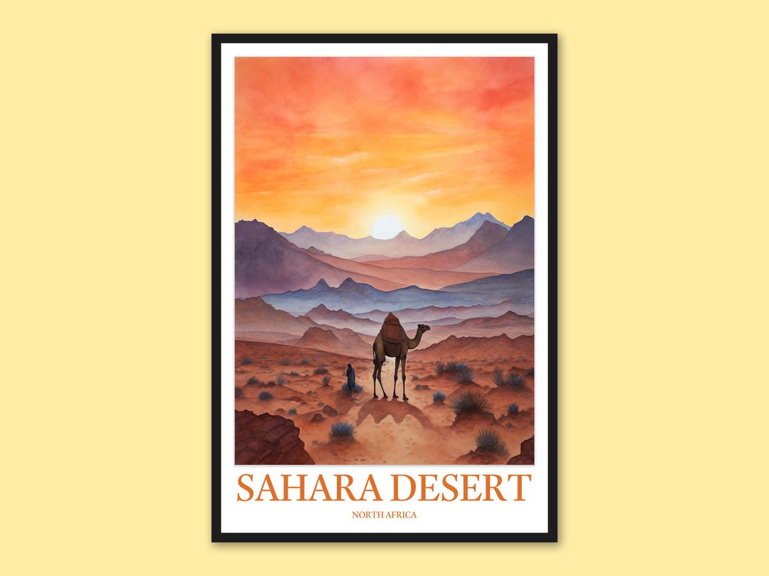 Sahara Desert Travel Poster: North Africa Wall Art - Etsy