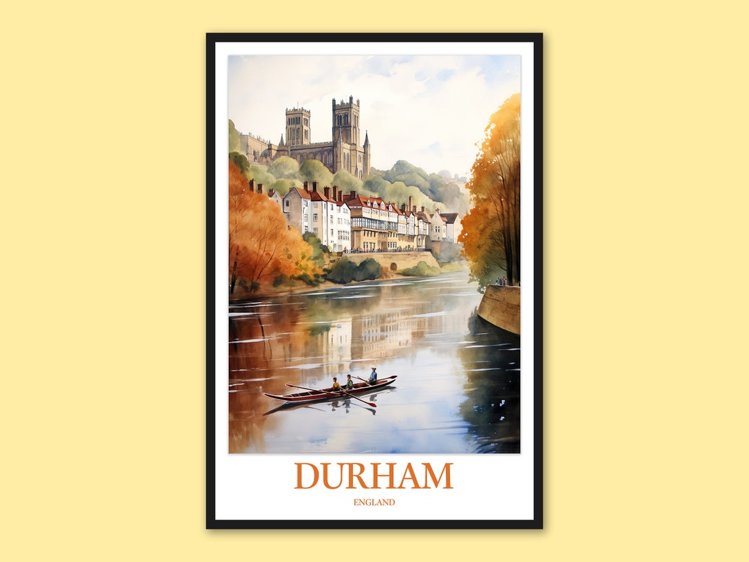 Durham Poster Durham Cathedral Print Durham Wall Art River Wear Durham ...