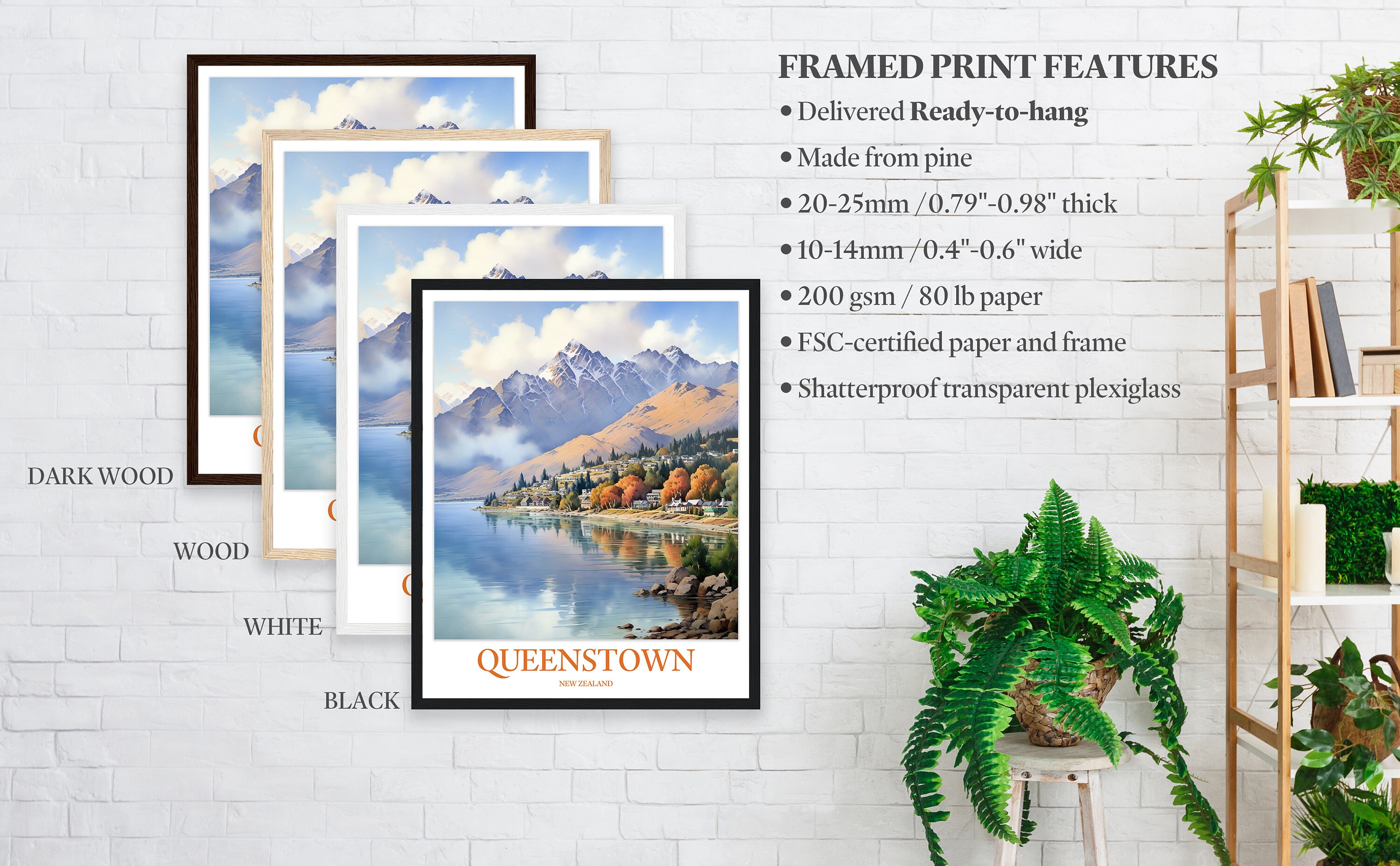 Queenstown Print Queenstown Poster Queenstown Travel Print Wall Art ...