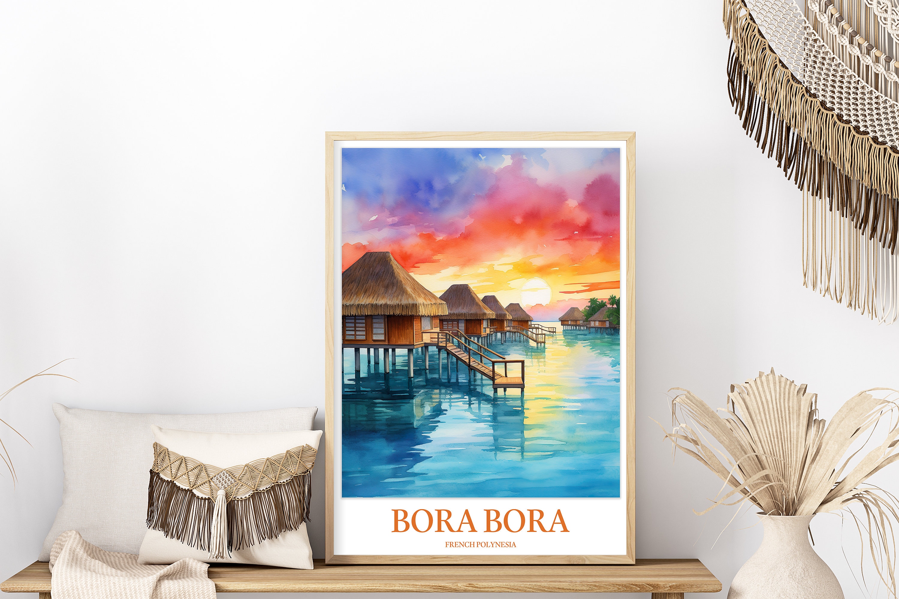 Bora Bora Poster Bora Bora Island Bora Bora Bungalow Print Bora Bora ...