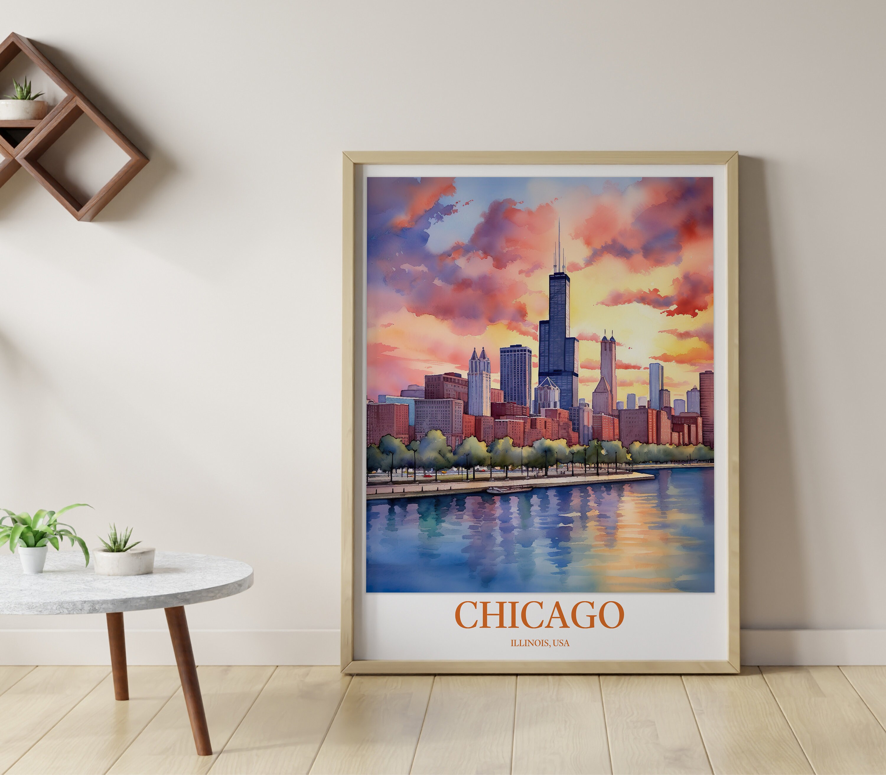 Chicago Wall Art Chicago Poster Chicago Print Art Chicago Wall Decor ...