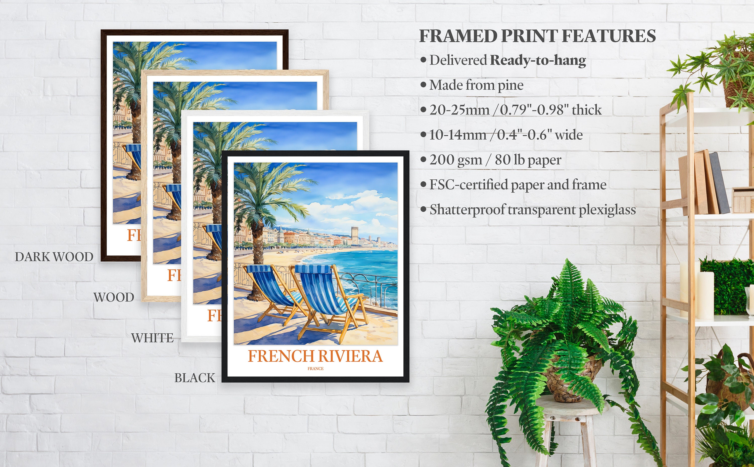 French Riviera Wall Art French Riviera Poster French Riviera Print ...