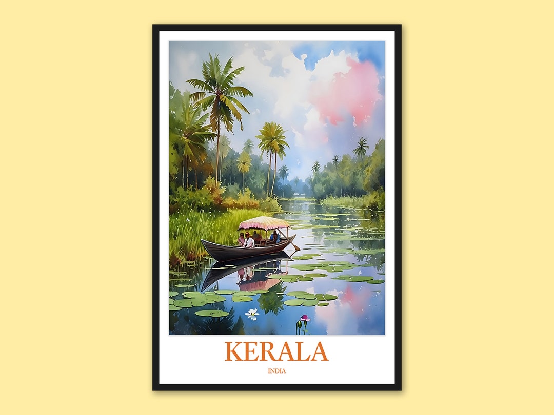 Kerala Print Kerala Poster Kerala Wall Art Kerala Backwater Decor ...