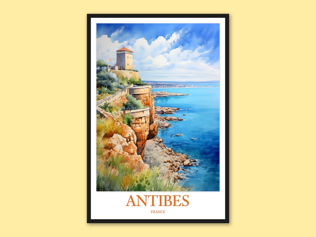 Antibes France Travel Poster: Mediterranean Sea Wall Art - Etsy