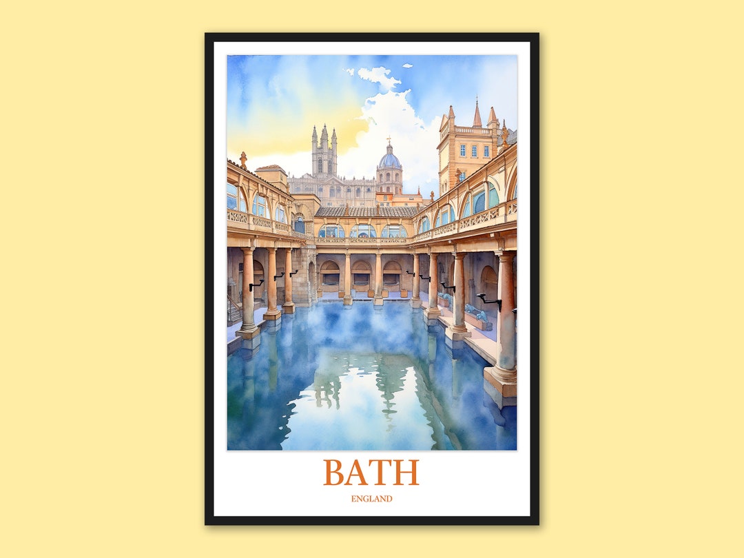 Bath Poster Bath Print Bath Travel Print Wall Art Bath Wall Decor Bath ...