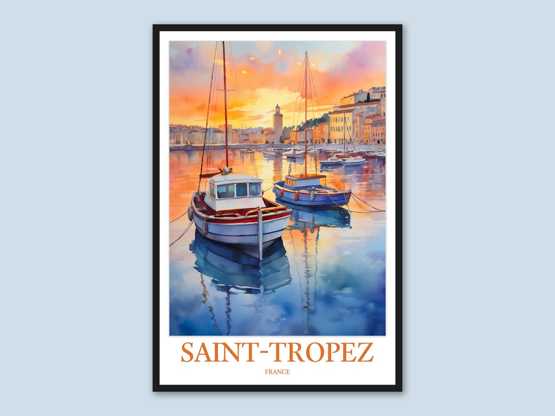 Saint-tropez Wall Decor Saint-tropez Print Saint-tropez Poster Saint-tropez Wall Art St Tropez ...