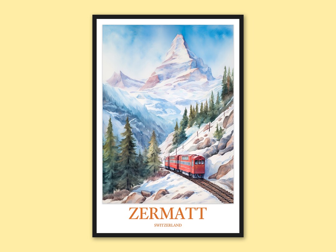 Zermatt Print Zermatt Poster Zermatt Travel Print Wall Art Zermatt Wall ...