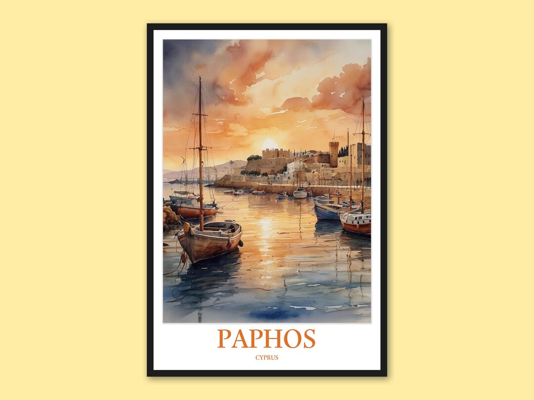 Paphos Print Paphos Poster Paphos Wall Decor Paphos Travel Print Wall ...