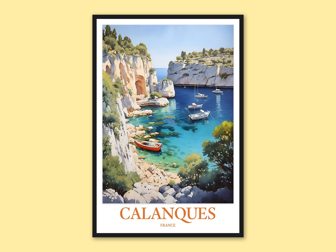Calanques National Park Art Print: France Travel Poster - Etsy
