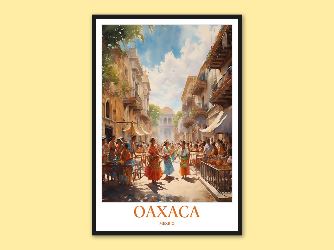 Oaxaca Print Oaxaca City Poster Oaxaca Marimba Decor Oaxaca Wall Art ...