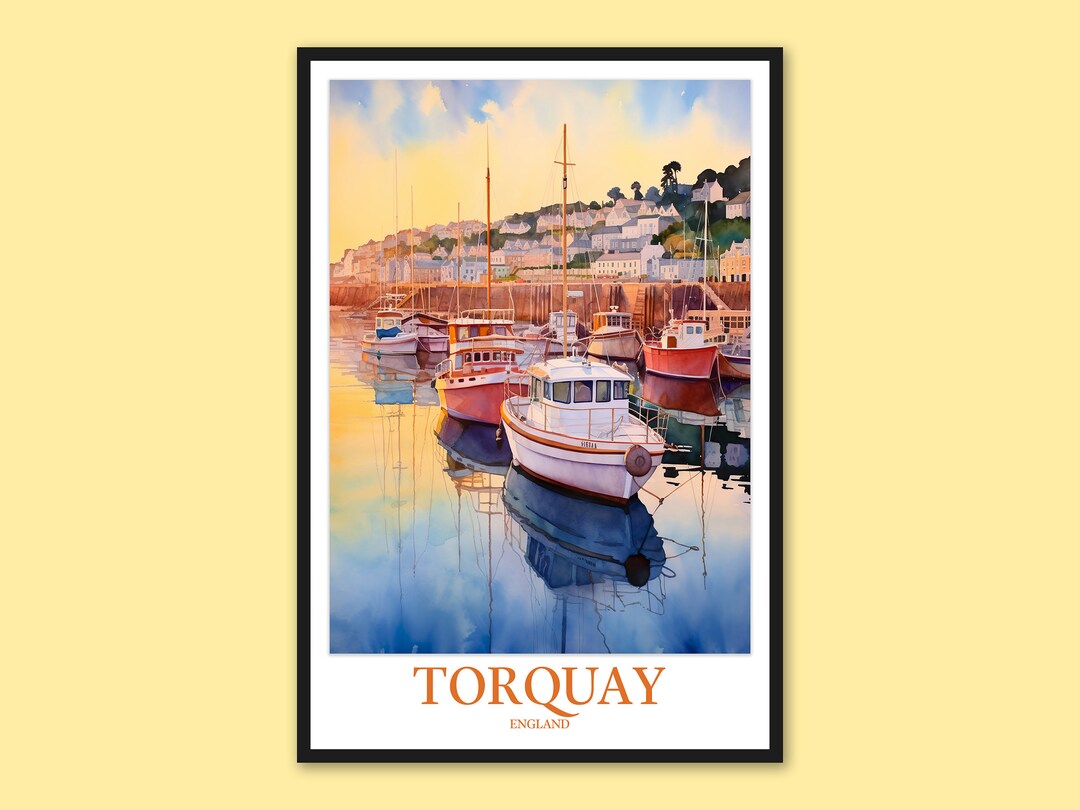 Torquay Harbour Print: England Travel Wall Art - Etsy UK