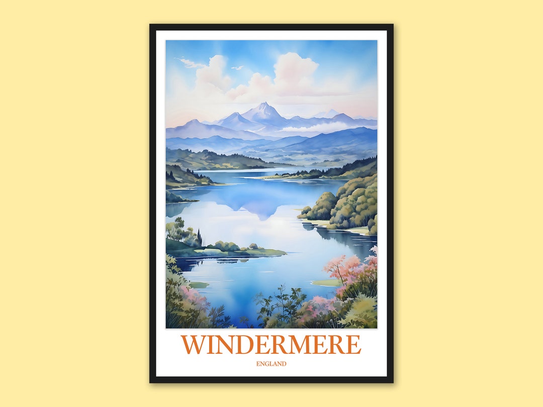 Windermere Travel Poster: England Wall Art - Etsy