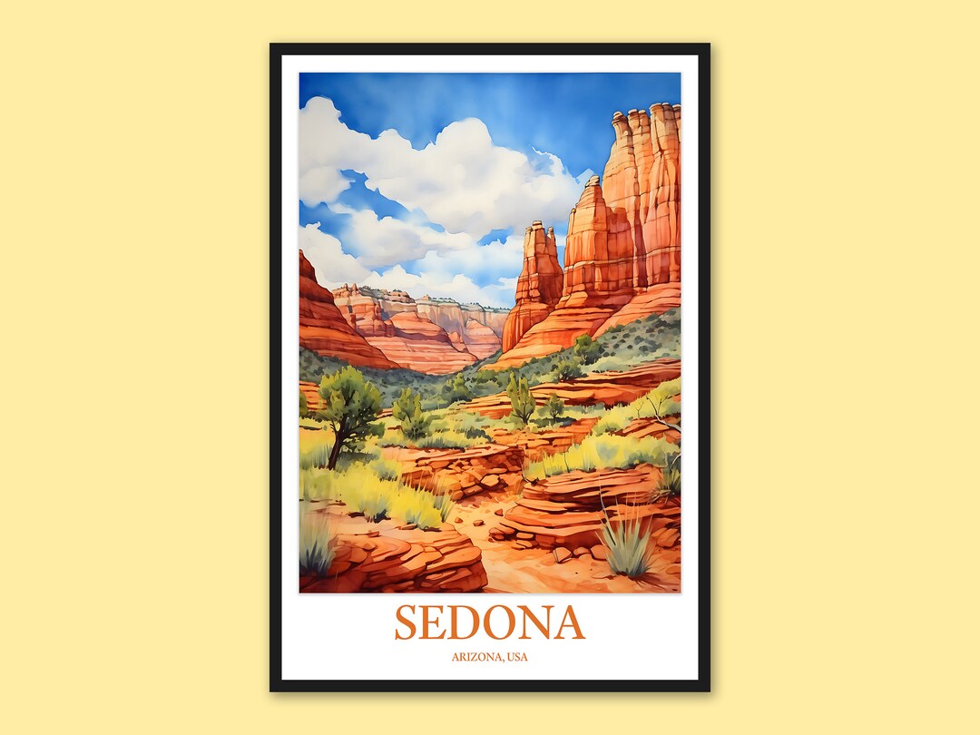 Sedona Print Sedona Red Rocks Poster Sedona Wall Art Sedona Sandstone ...