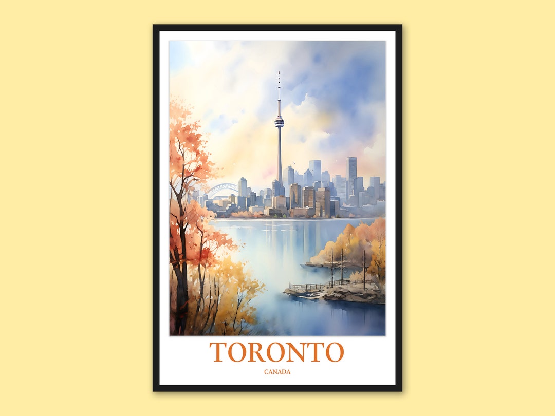 Toronto Skyline Print: Travel Wall Art, Canada Poster - Etsy