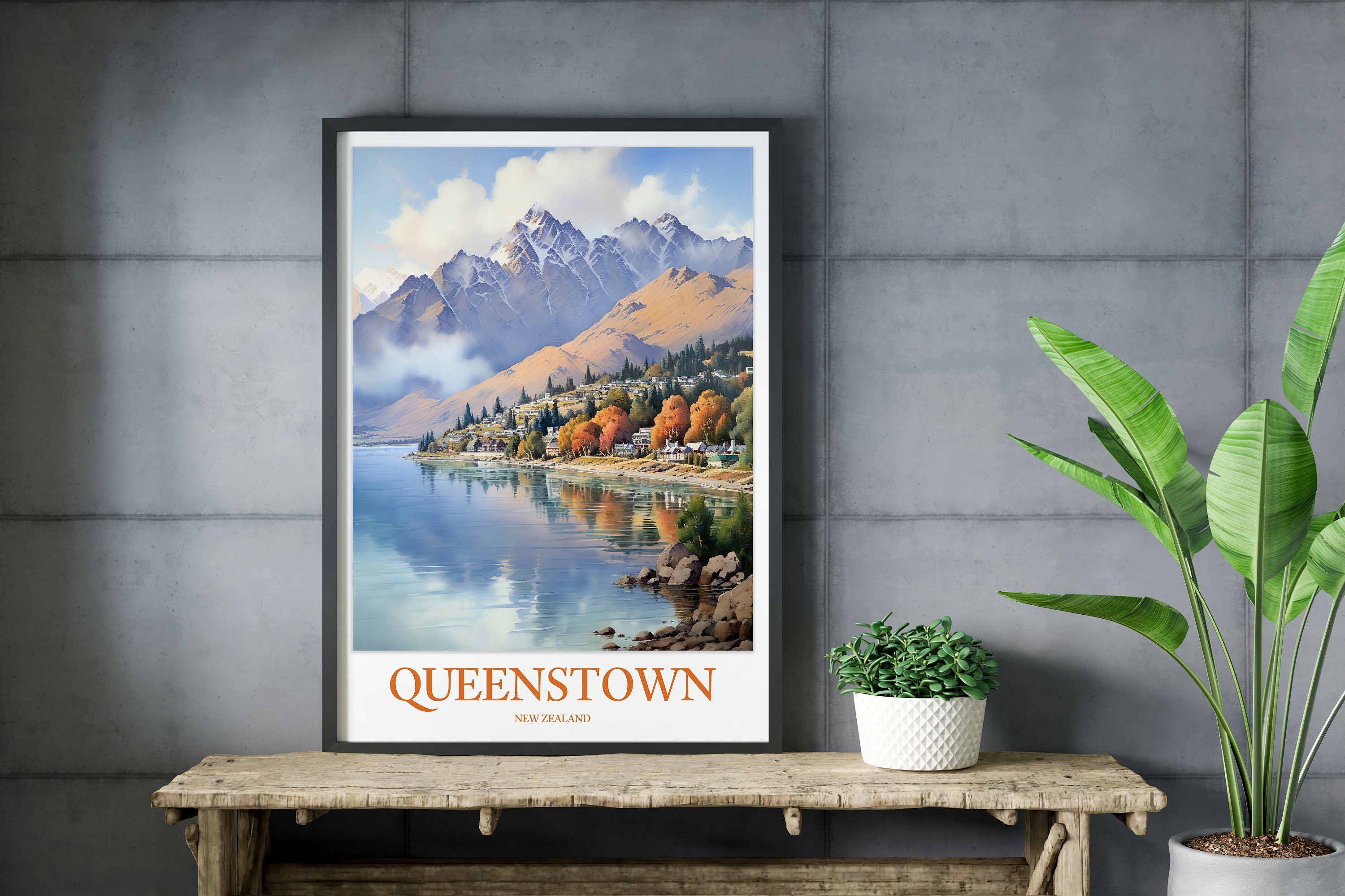 Queenstown Print Queenstown Poster Queenstown Travel Print Wall Art ...
