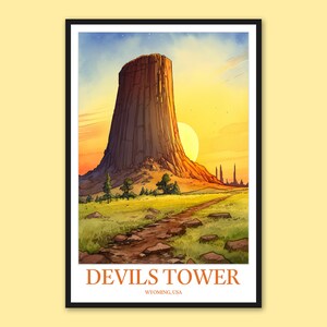Devils Tower Print Art Devils Tower Poster Devils Tower Wall Art Devils ...