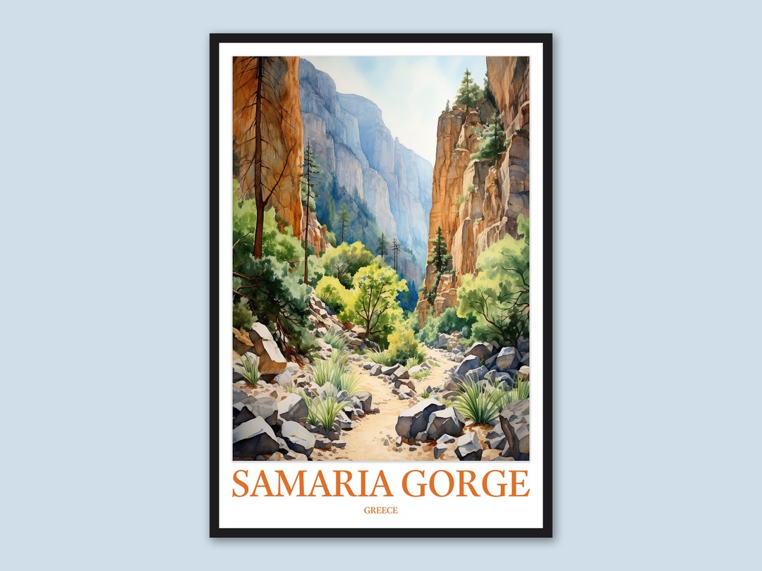 Samaria Gorge Poster Samaria Gorge Wall Art Samaria Gorge Print Crete ...