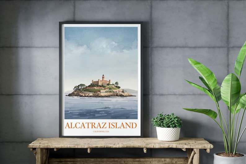 Alcatraz Island Travel Poster: Alcatraz Island Art Print Alcatraz ...