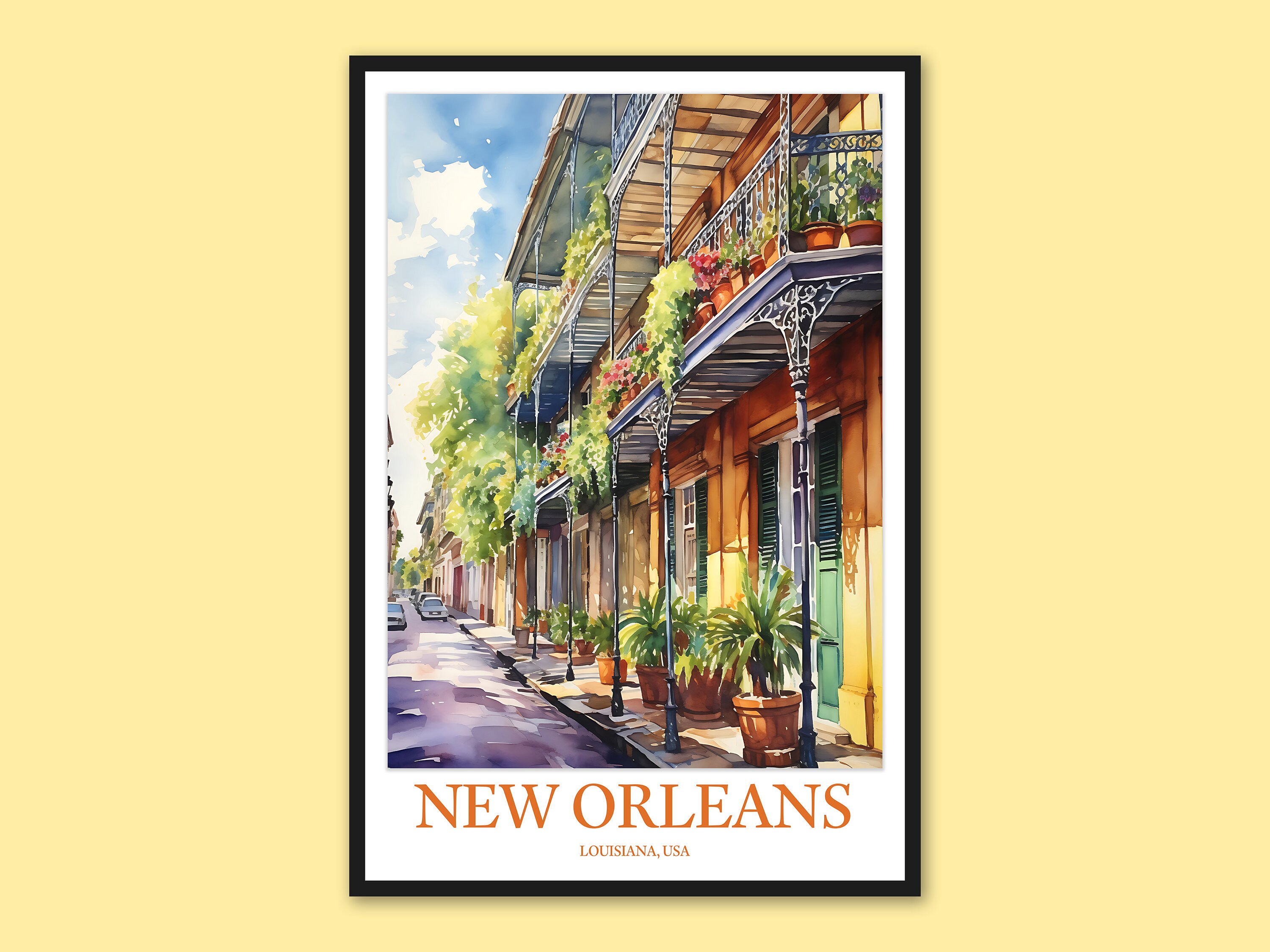 New Orleans Print Art New Orleans Poster New Orleans Wall Art French ...