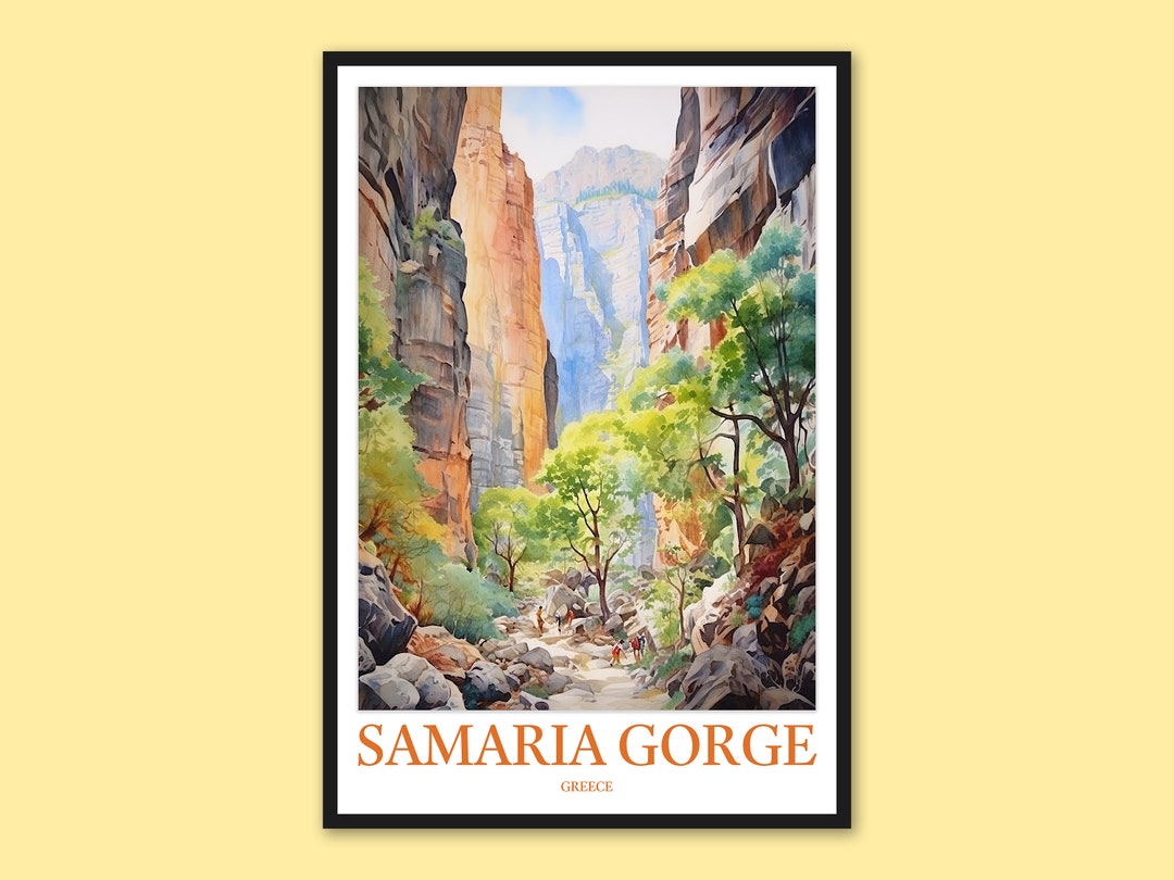 Samaria Gorge Wall Art Samaria Gorge Poster Samaria Gorge Print Crete ...