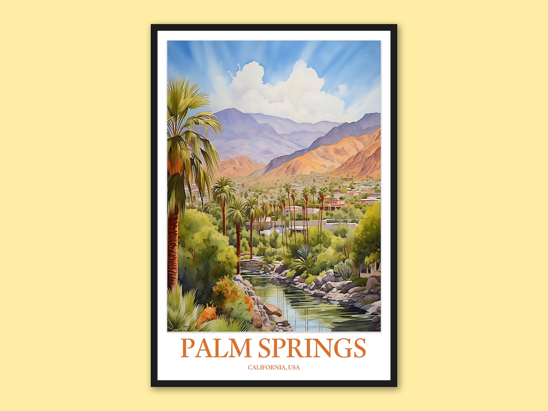 Palm Springs Wall Art Palm Springs Poster Palm Springs Print Art Palm ...