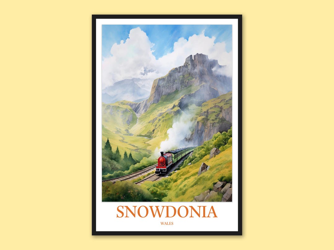 Snowdonia Travel Poster: Snowdon Mountain Railway Art - Etsy