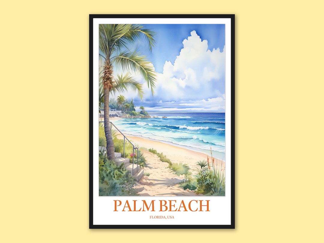 Palm Beach Travel Wall Art Palm Beach Print Palm Beach Poster Palm ...