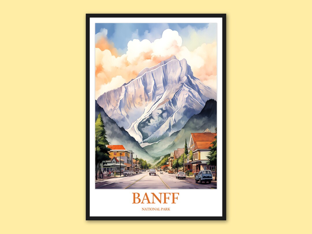 Banff Poster Banff Wall Art Banff Print Banff Rocky Mountain Nature ...