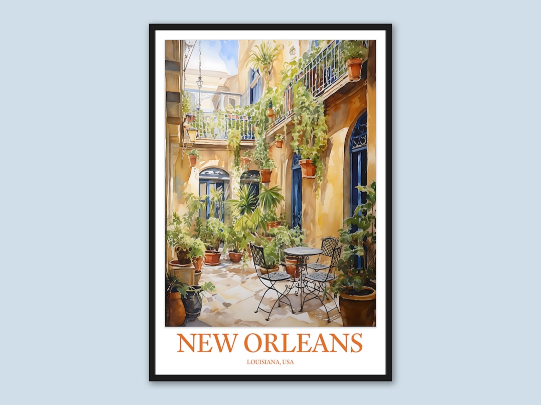 New Orleans Wall Art French Quarter Poster New Orleans Print - Etsy