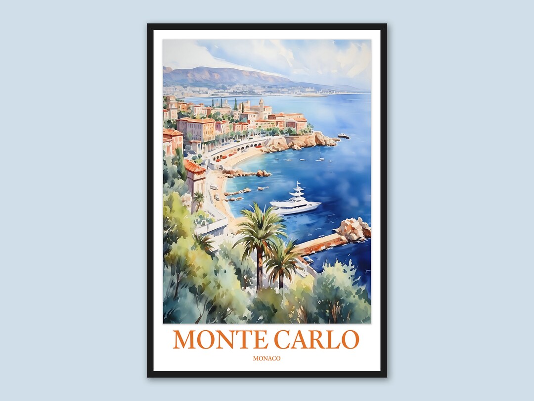 Monte Carlo Print Monte Carlo Poster Monte Carlo Wall Art Monte Carlo ...