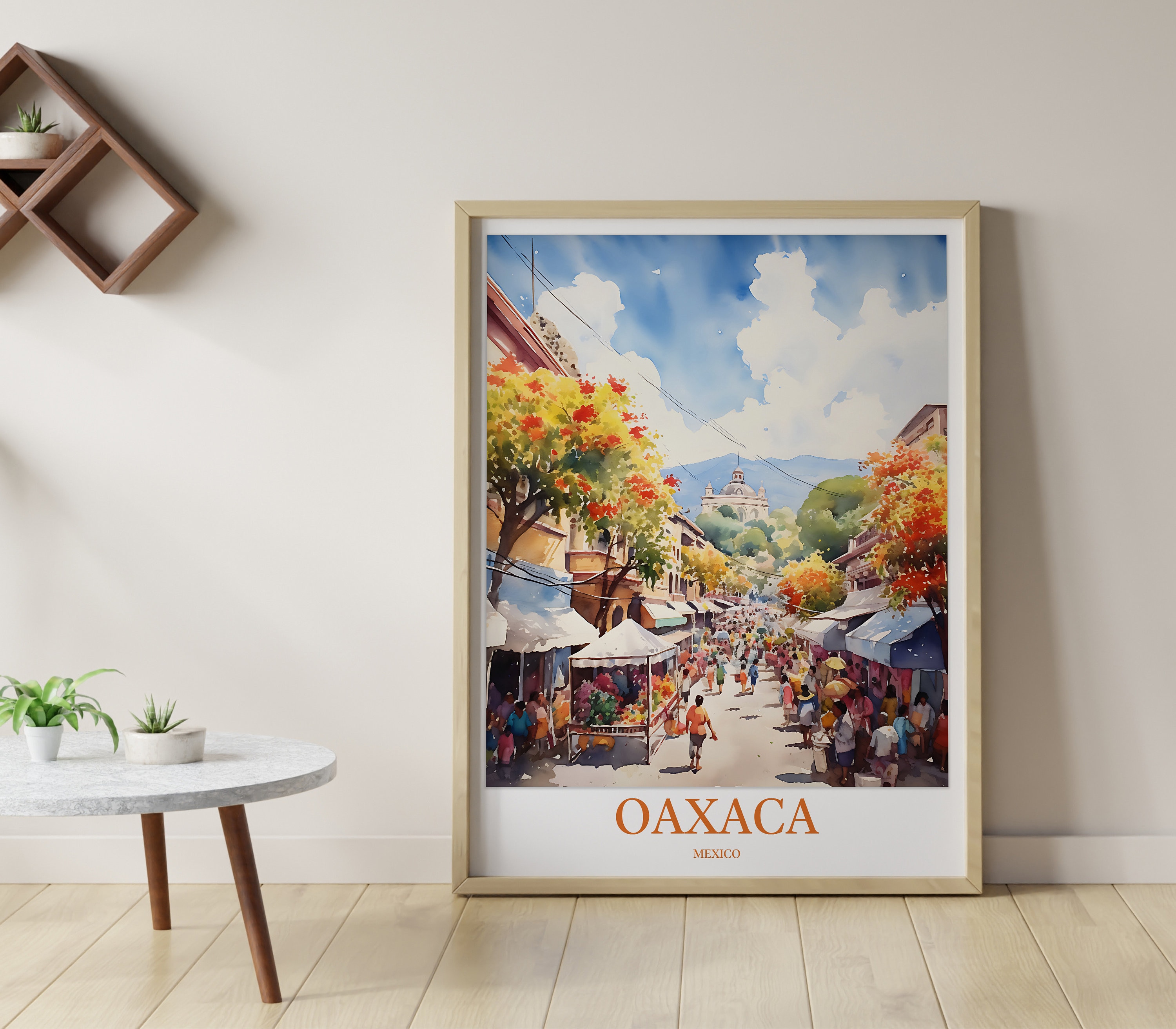 Oaxaca Poster Oaxaca Wall Art Oaxaca City Print Watercolor Oaxaca Wall ...
