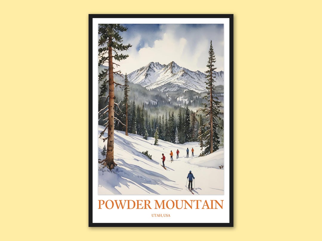 Powder Mountain Wall Decor Travel Wall Art Powder Mountain Poster ...