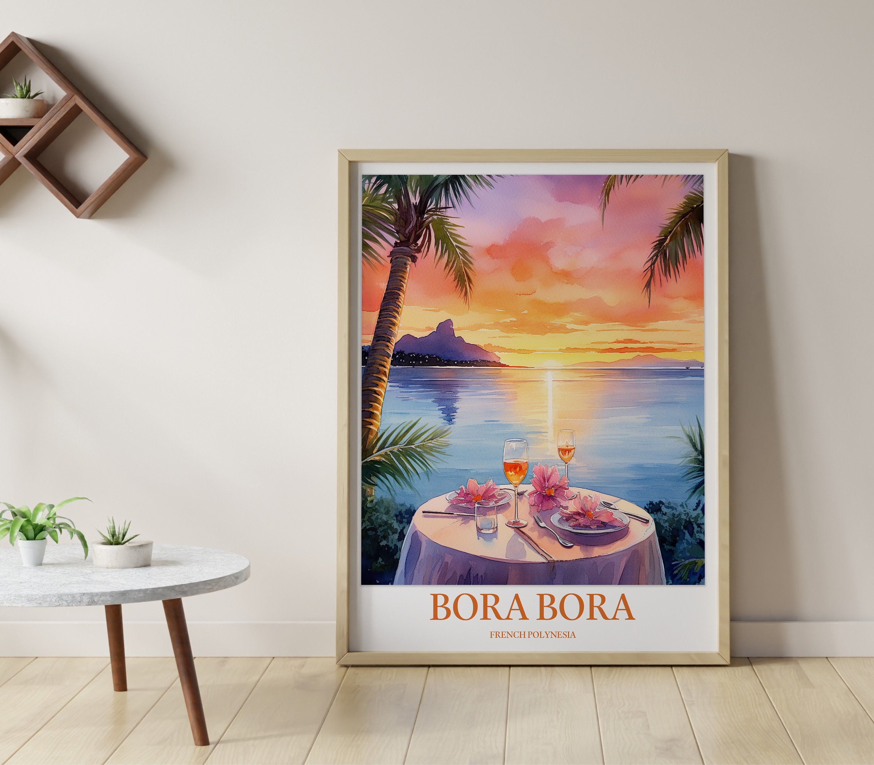 Bora Bora Poster Bora Bora Bungalow Print Art French Polynesia Poster ...