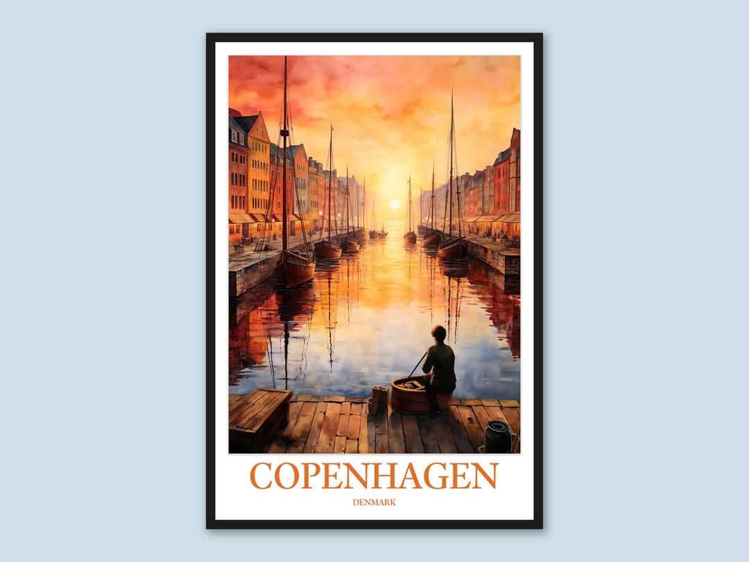 Copenhagen Print Art Copenhagen Poster Copenhagen Wall Art Copenhagen ...