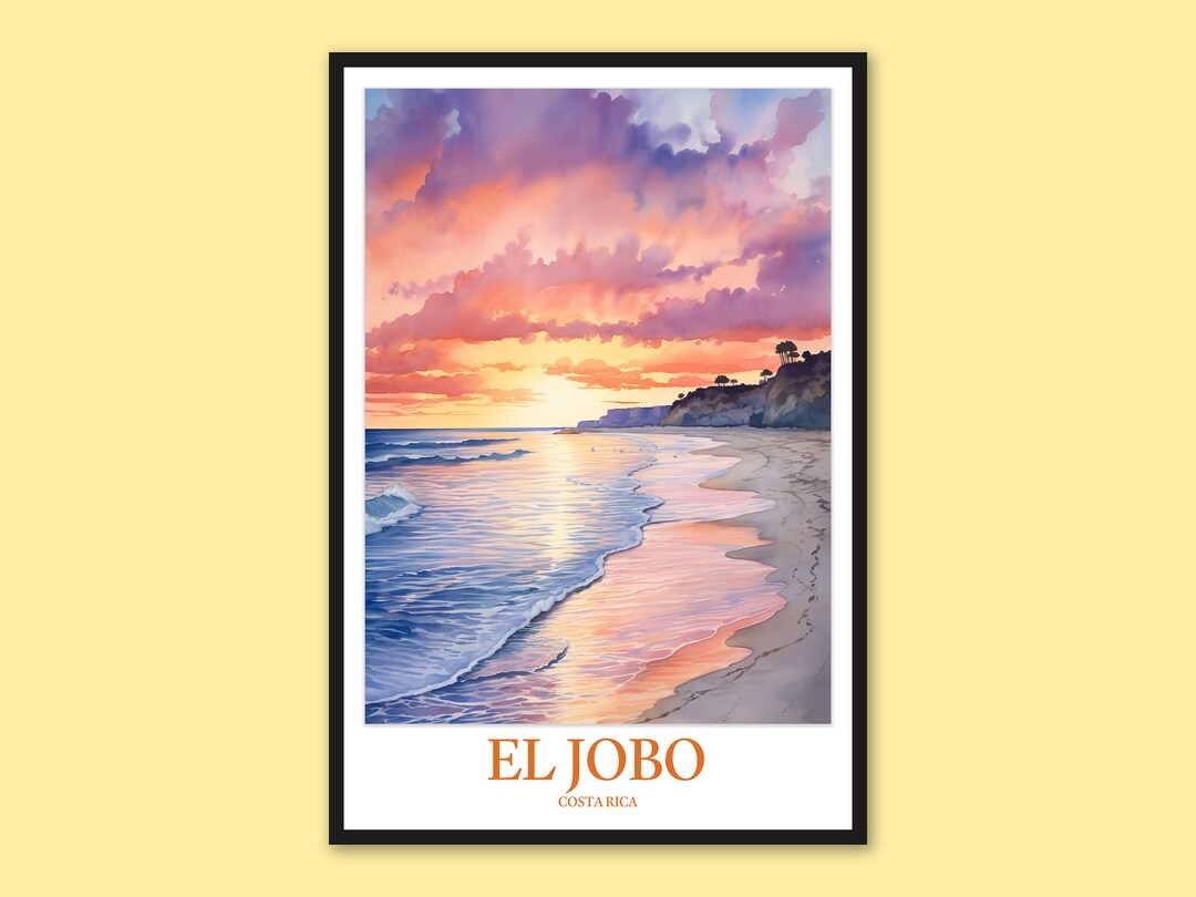 El Jobo Costa Rica Travel Poster: Beach Sunset Wall Art - Etsy