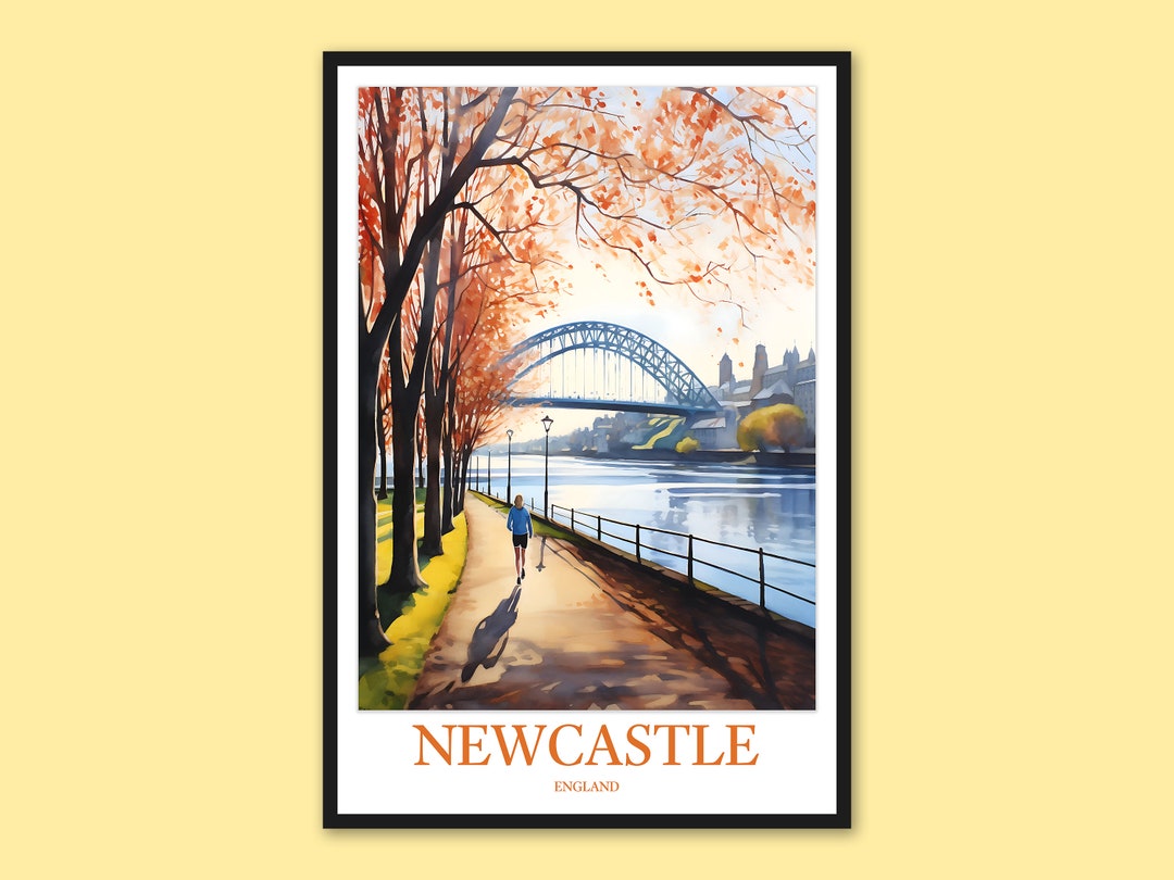 Newcastle Tyne Bridge Art Print: England Travel Poster - Etsy