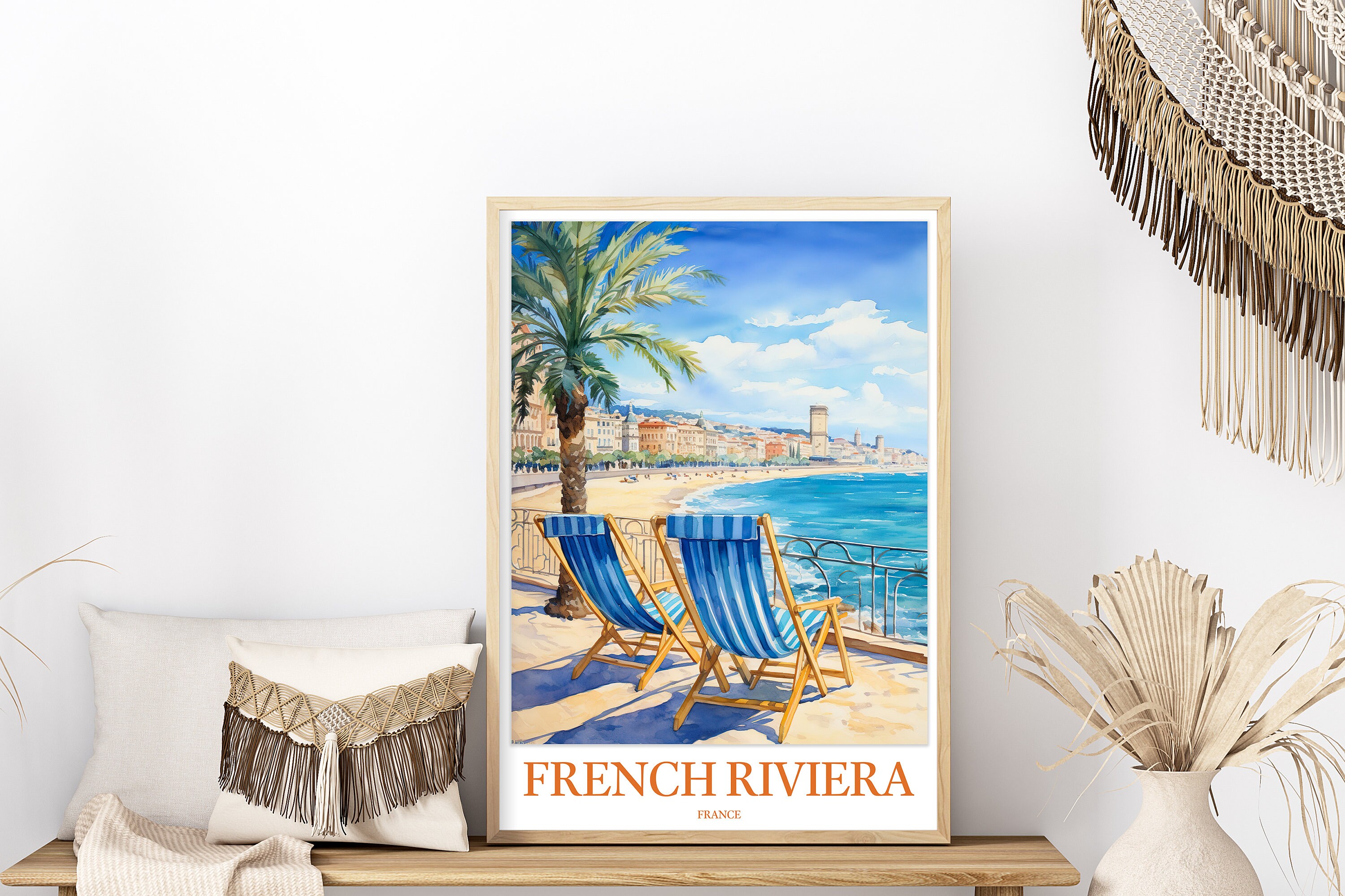 French Riviera Wall Art French Riviera Poster French Riviera Print French Riviera Wall Decor ...
