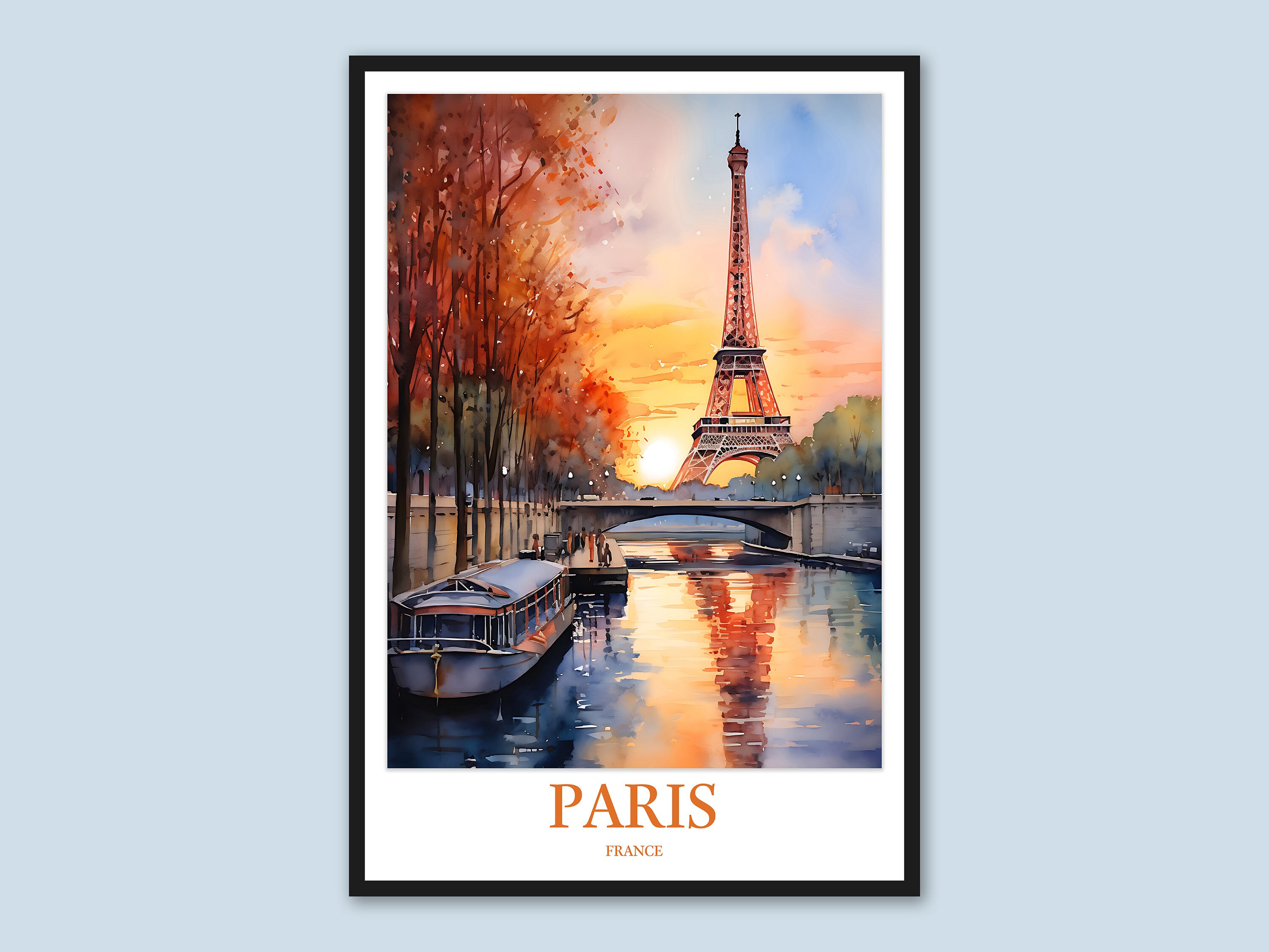Paris Poster Paris Travel Wall Art Eiffel Paris Print Art Paris Wall ...