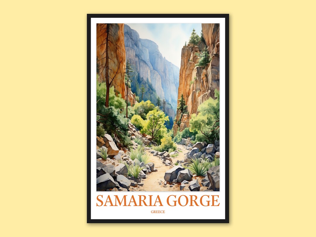 Samaria Gorge Print: Crete National Park Travel Poster - Etsy UK