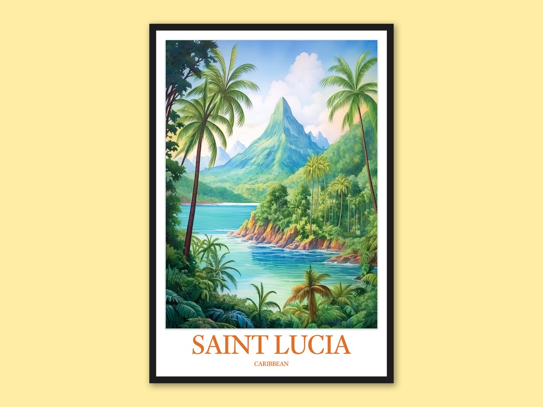 Saint Lucia Wall Decor Saint Lucia Poster Saint Lucia Travel Print Wall ...