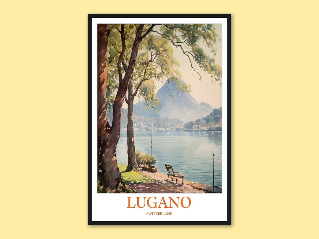 Lugano Poster Lugano Travel Wall Art Lugano Print Art Lugano Wall Art ...