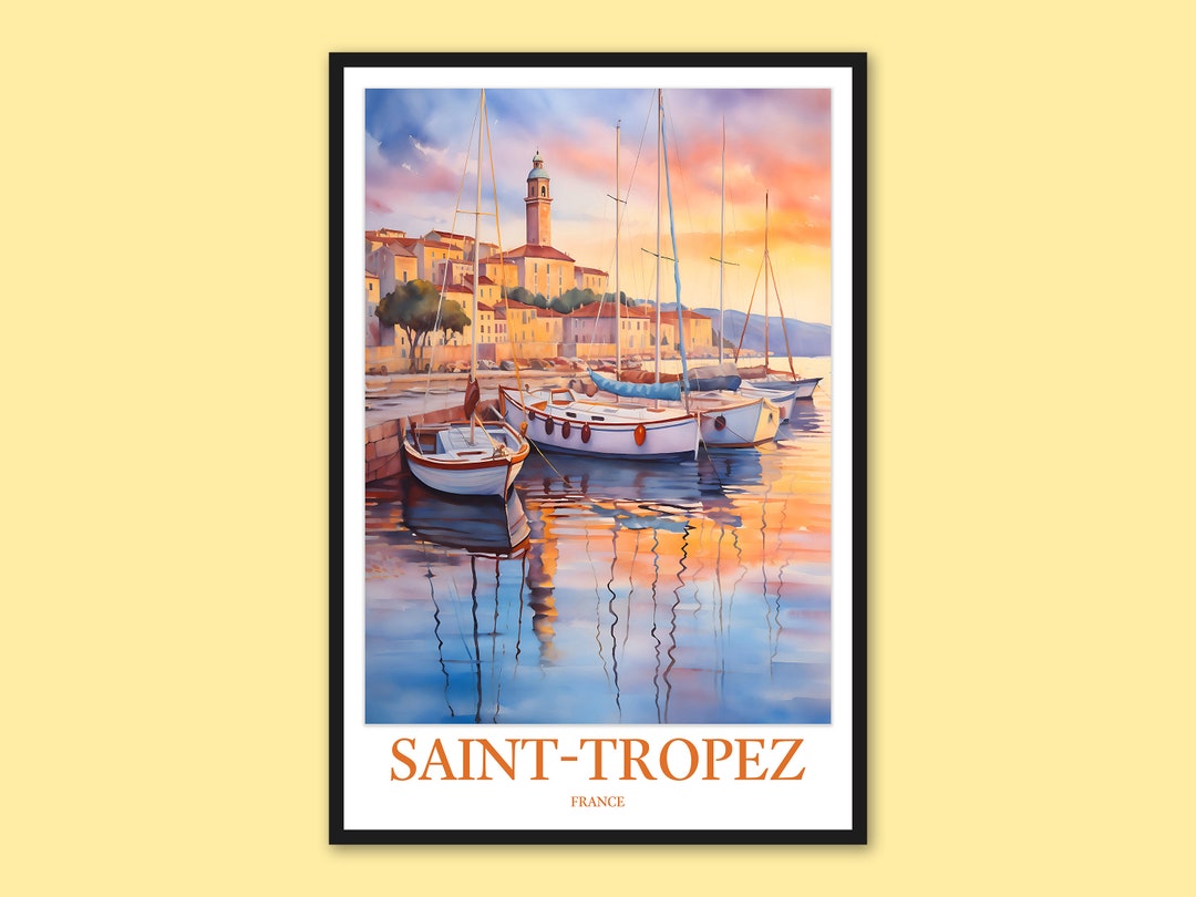 Saint-tropez Print Saint-tropez Poster Saint-tropez Wall Art Saint-tropez Wall Decor St Tropez ...