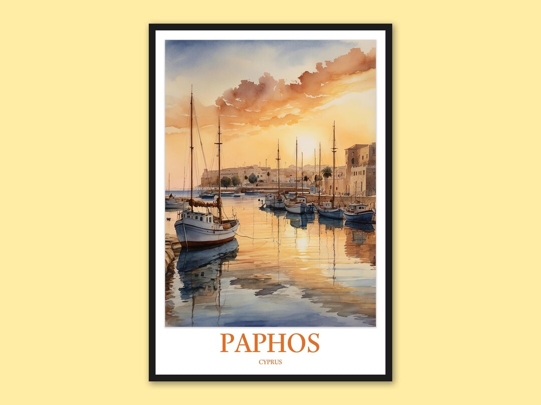 Paphos Poster Paphos Wall Decor Paphos Travel Print Wall Art Paphos ...