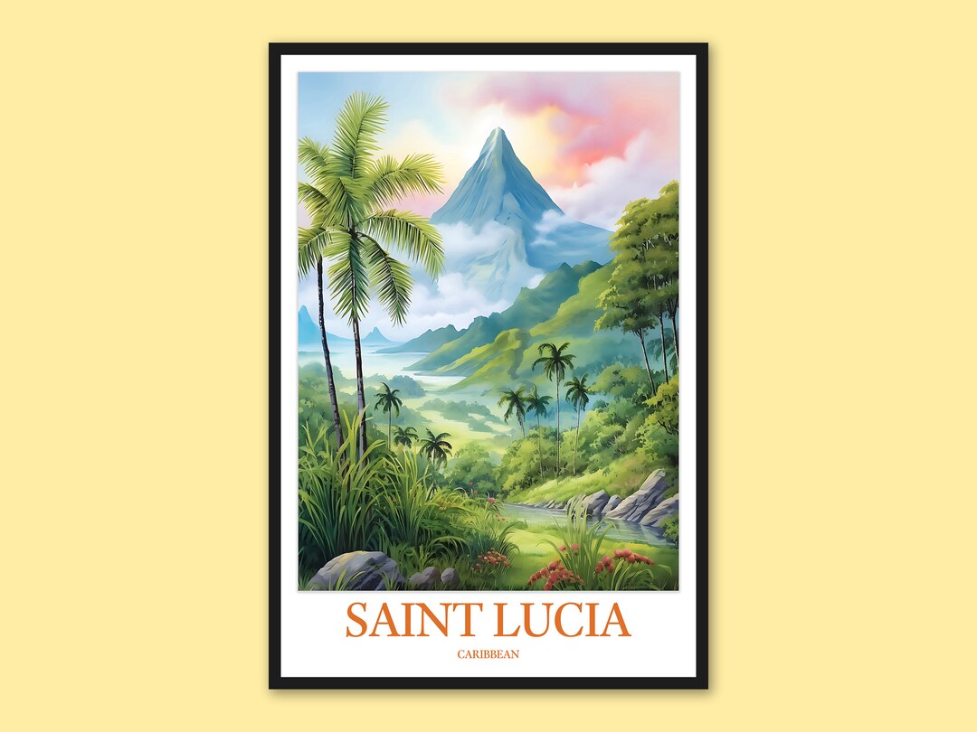 Saint Lucia Wall Decor Saint Lucia Poster Saint Lucia Travel Print Wall ...