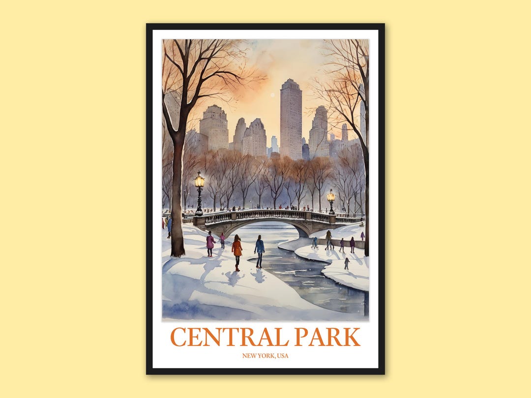 Central Park Poster Central Park Travel Wall Art Central Park Travel ...