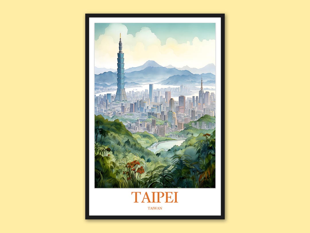 Taipei Poster Taipei Print Taipei Travel Print Wall Art Taipei Wall ...