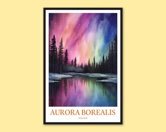Aurora Borealis Poster, Northern Lights Poster, Wall Decor, Home Decor ...