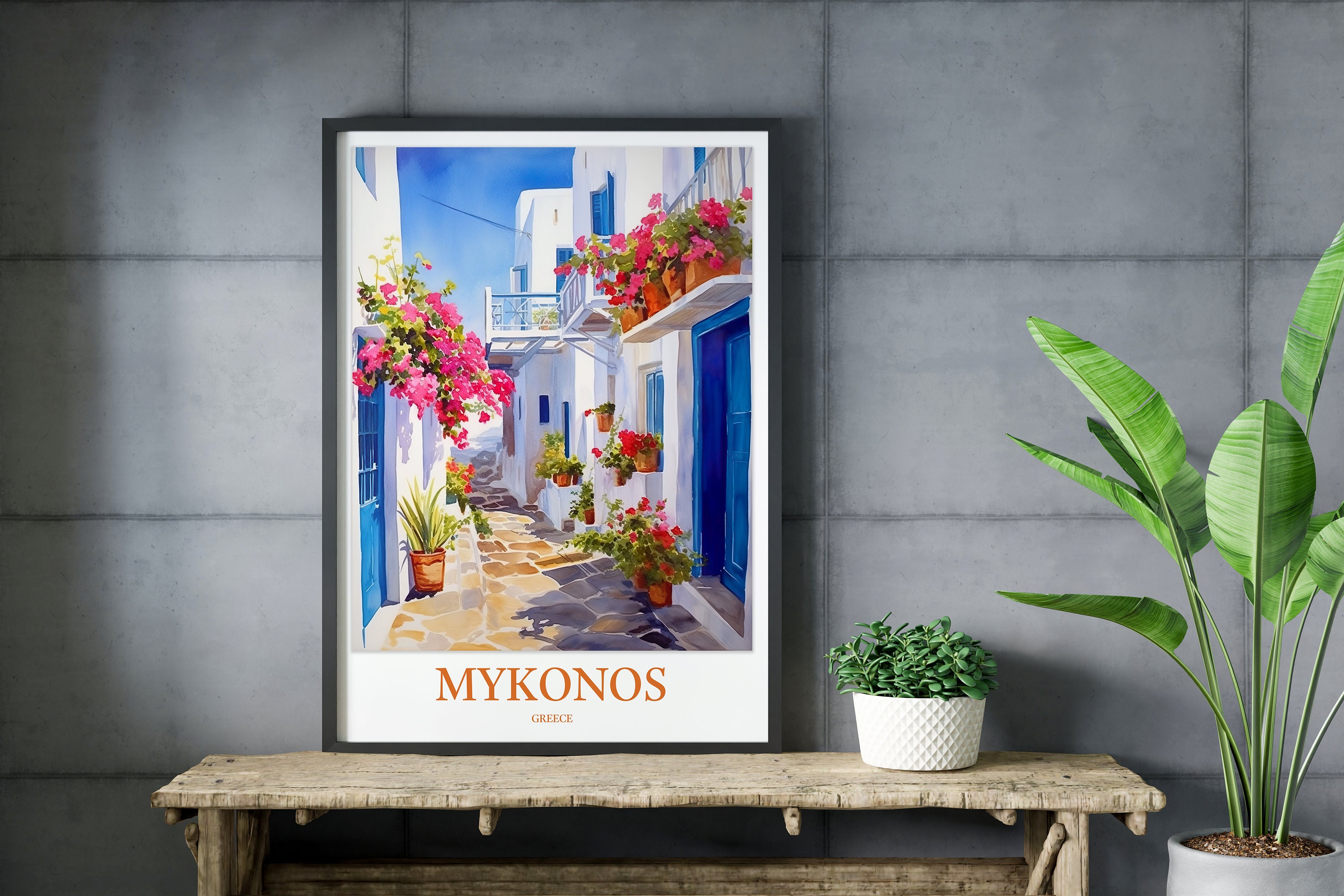 Mykonos Wall Art Mykonos Poster Mykonos Print Art Mykonos Wall Decor Mykonos Travel Wall Art
