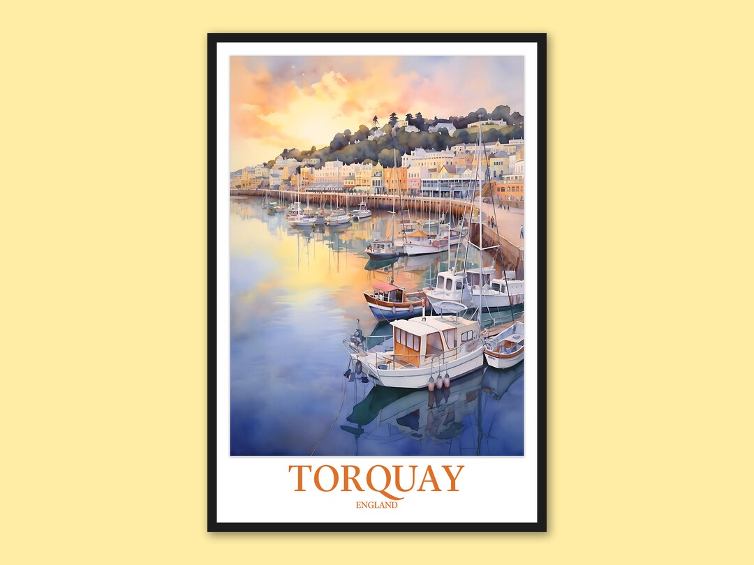 Torquay Harbour Print: England Travel Wall Art - Etsy