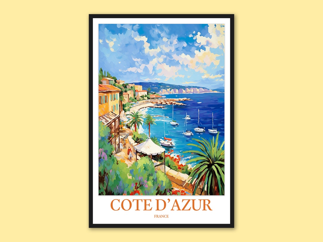 Cote D'azur Poster Cote D'azur Wall Art French Riviera Poster Art Cote ...